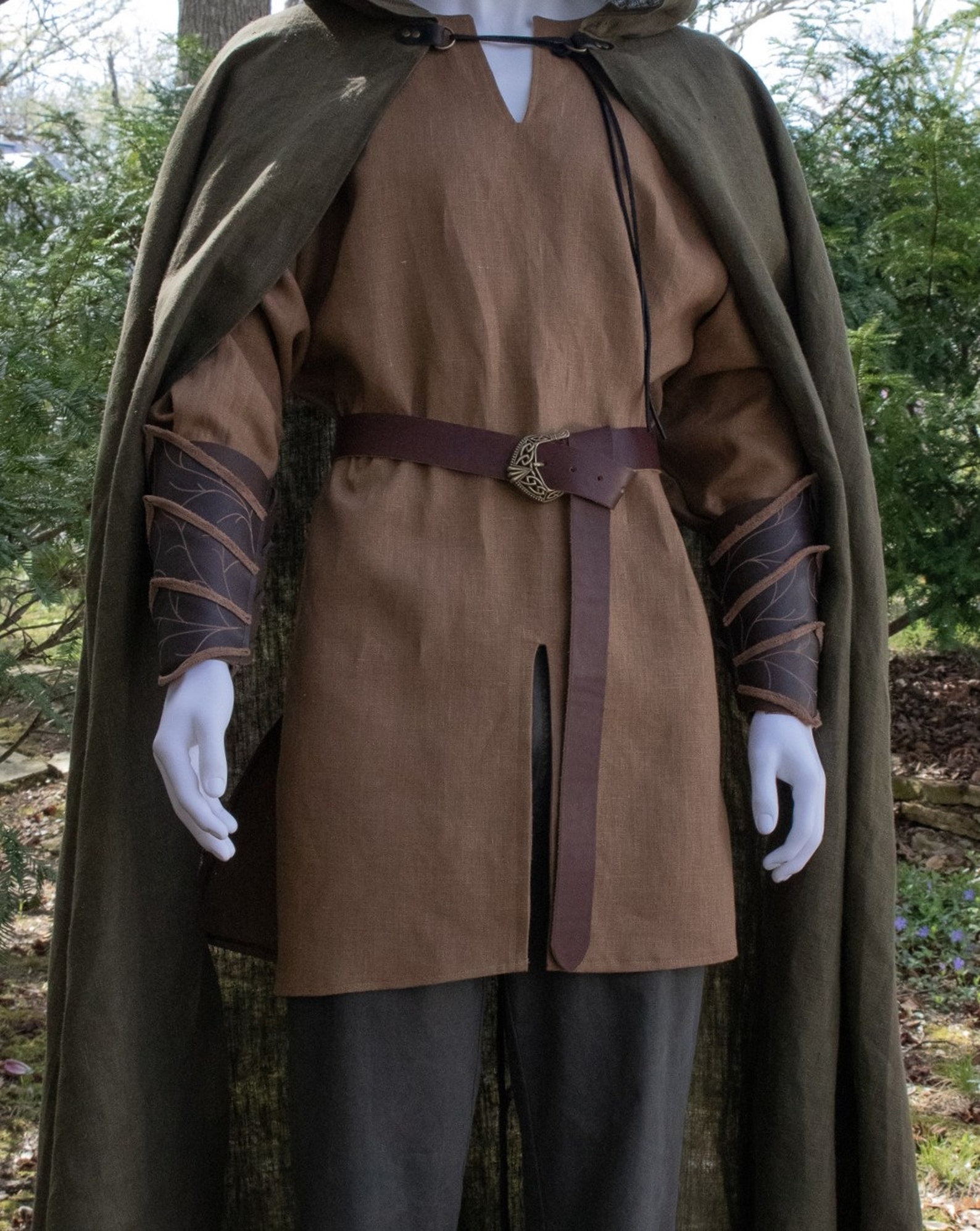 Hooded Medieval Tunic Riding Slit Elven LARP Ren Fest /P/ - Etsy