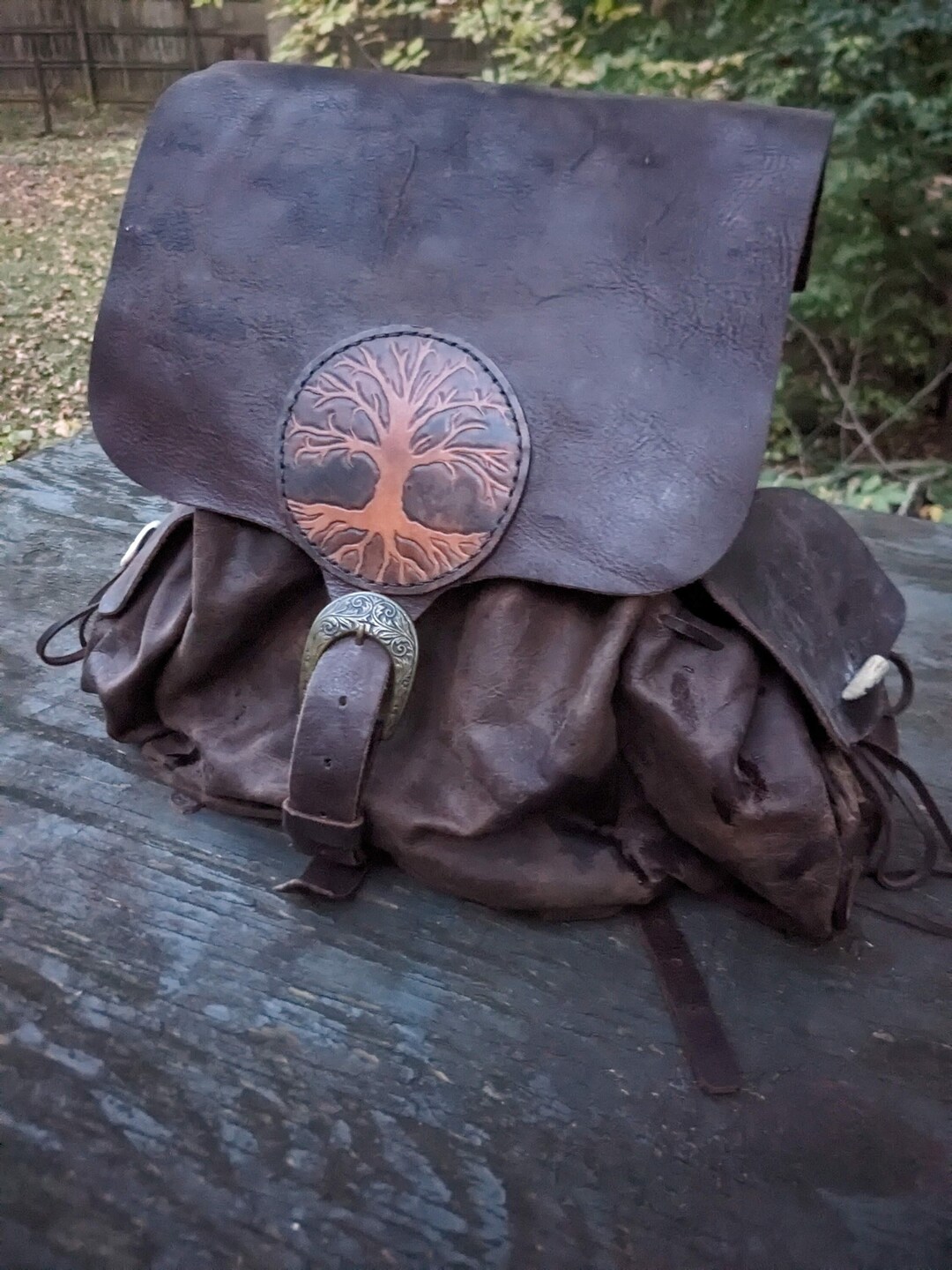 Fantasy Leather Backpack Tree of Life Celtic Elven - Etsy