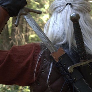 Back Double Sword Strap, Leather Harness Scabbard - Medieval LARP ...