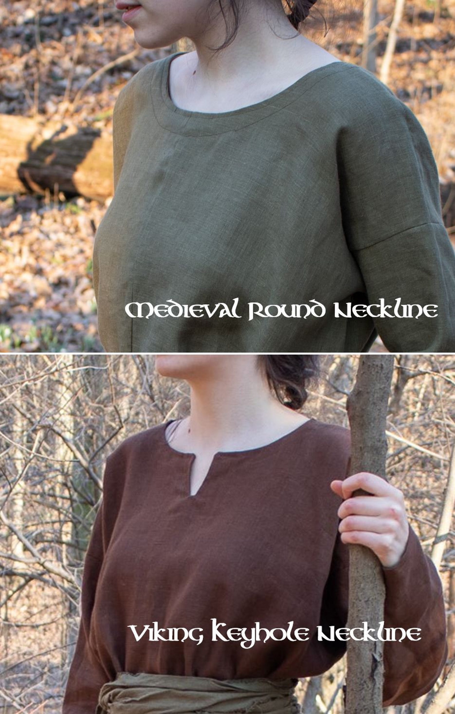 Viking Linen Dress, Serk, Medieval, Long Sleeve /P/ (LB) - Etsy