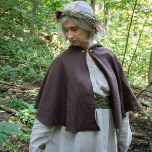 Hooded Linen Capelet, Celtic, Renaissance, Medieval Woodland Elf Elven ...