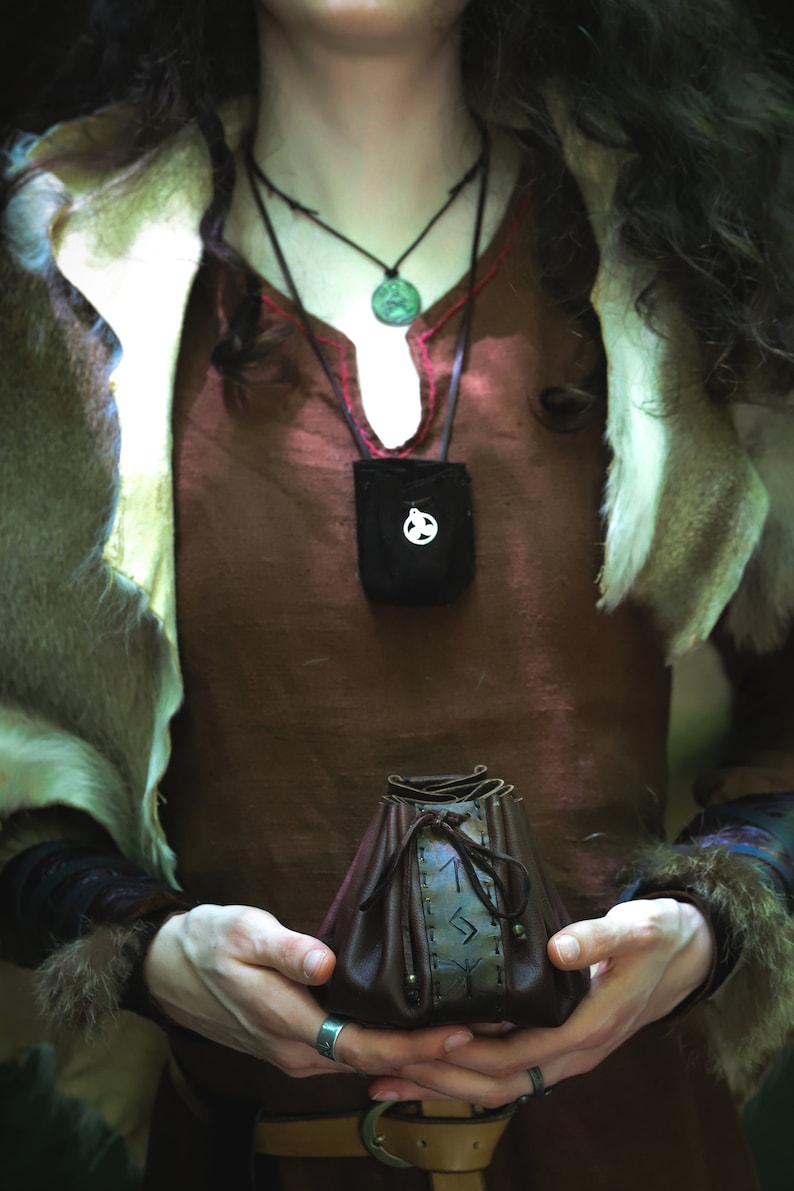 Leather Rune Pouch Bag, Customizable Choose Your Rune Inscription - /F ...
