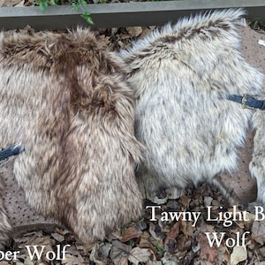 Barbarian Fur Mantle, Viking Shoulder Cape, Medieval Warrior Faux Fur ...