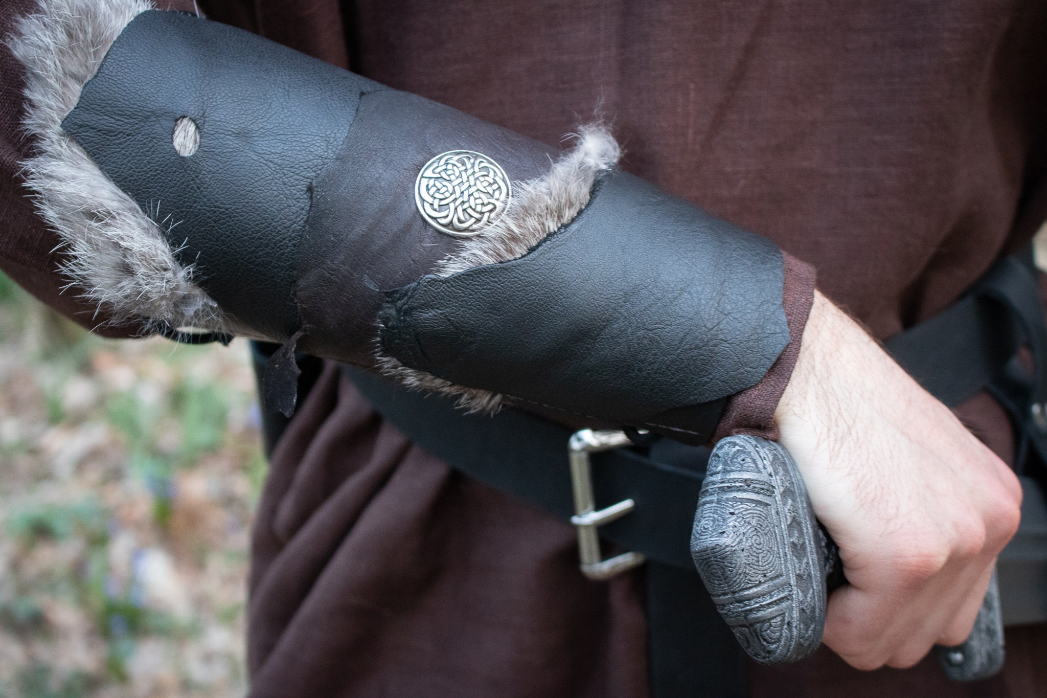 Celtic Warrior Leather Bracers Medieval Viking Armor /F/ AB | Etsy