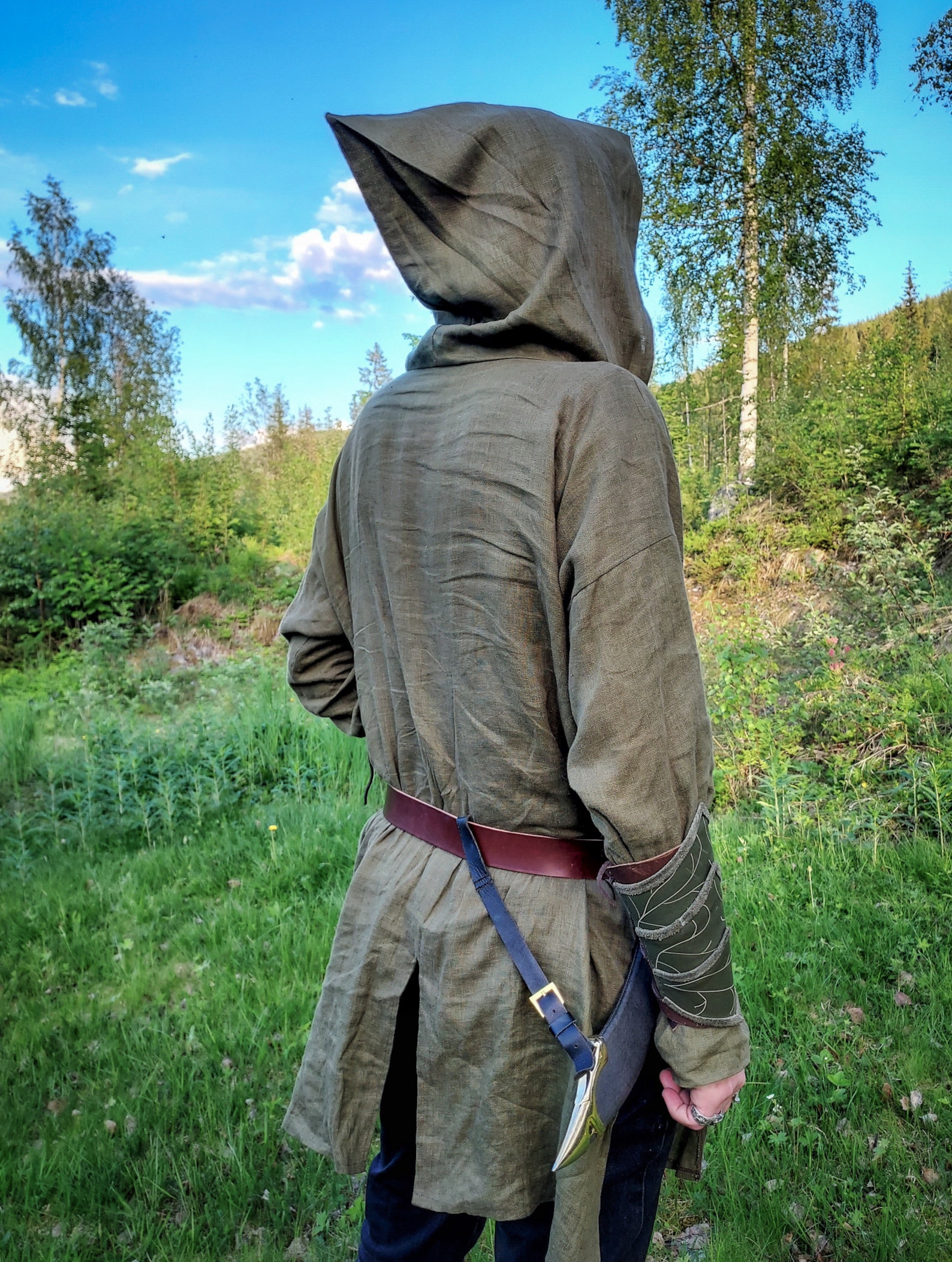 Hooded Medieval Tunic Riding Slit Elven LARP Ren Fest /P/ - Etsy