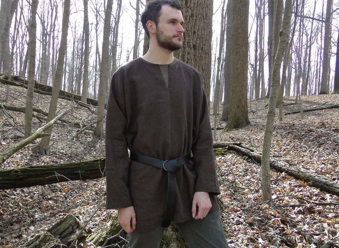 Medieval Shirt Tunic 4 Colors - Long Sleeve - Linen, Viking Archer ...