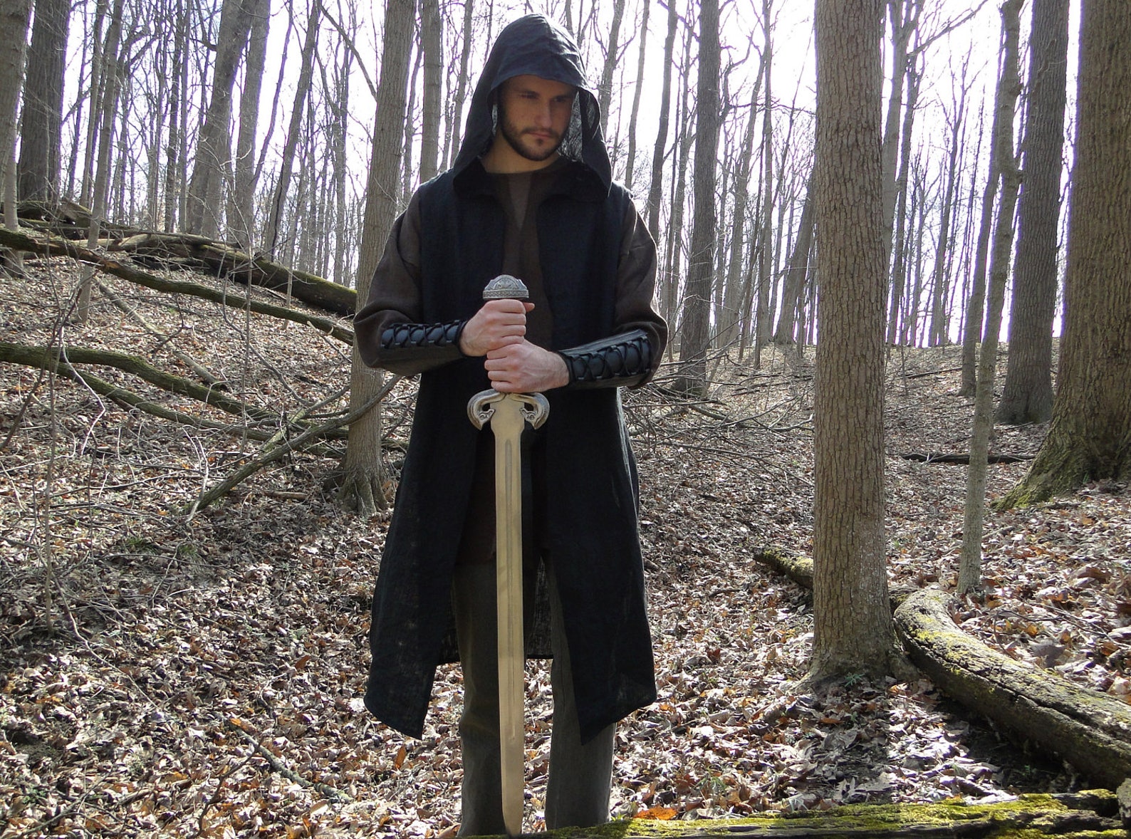 Hooded Ranger Surcoat, Medieval Assassin Vest Adult Large One Size, 4 ...