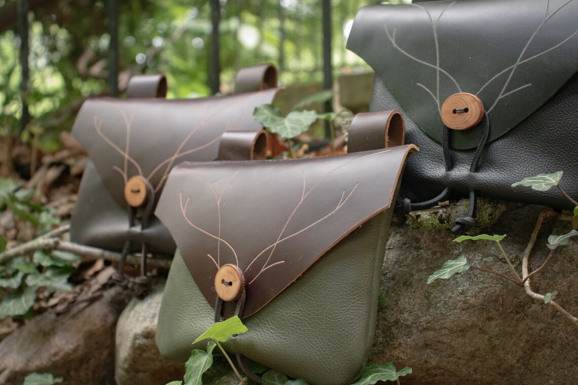 Elven Pouch Leather Belt Bag Medieval Fae Fairy Elf /F/ - Etsy