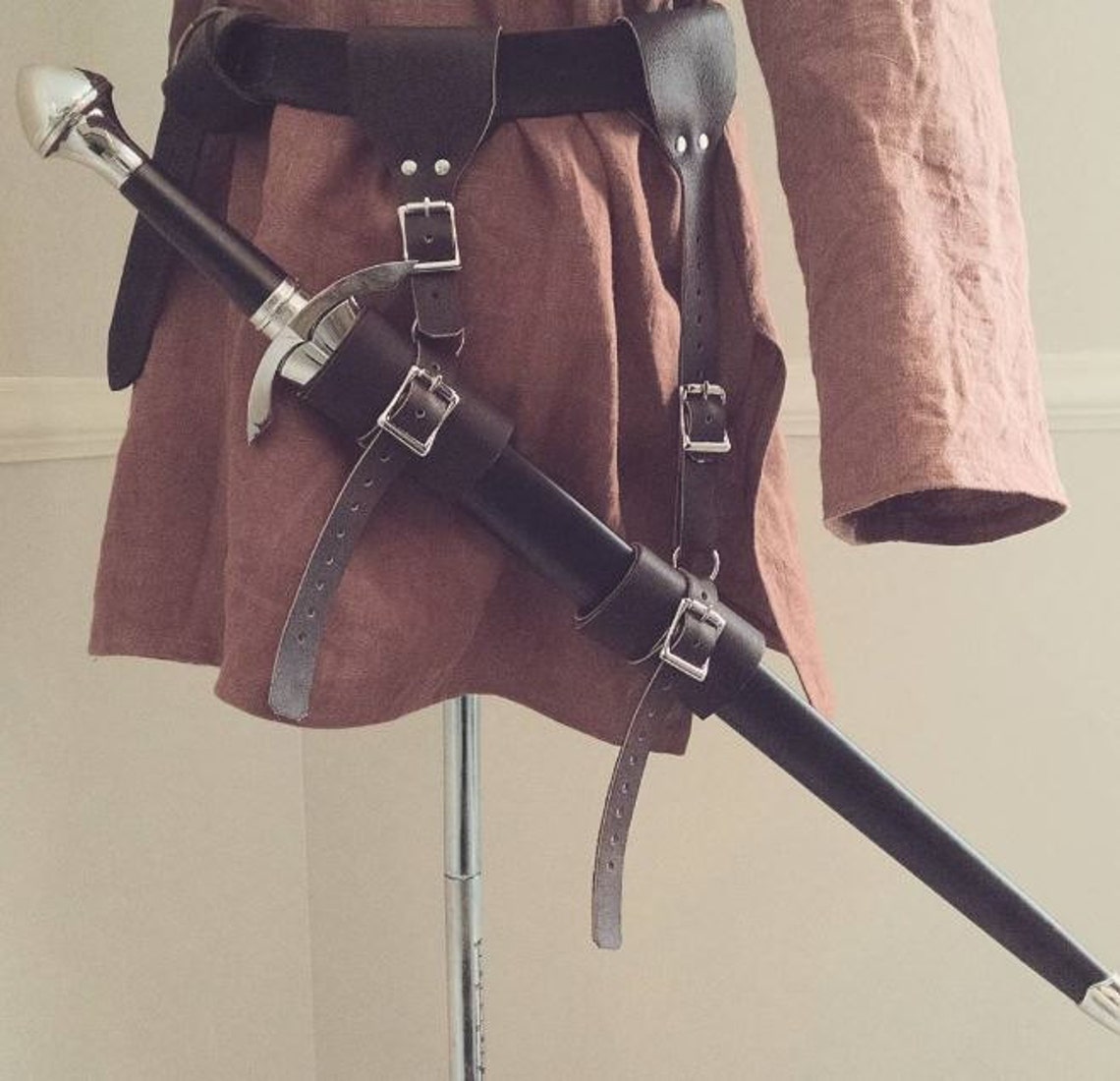 Leather Sword Holder Hanger Frog Strap Set Medieval - Etsy