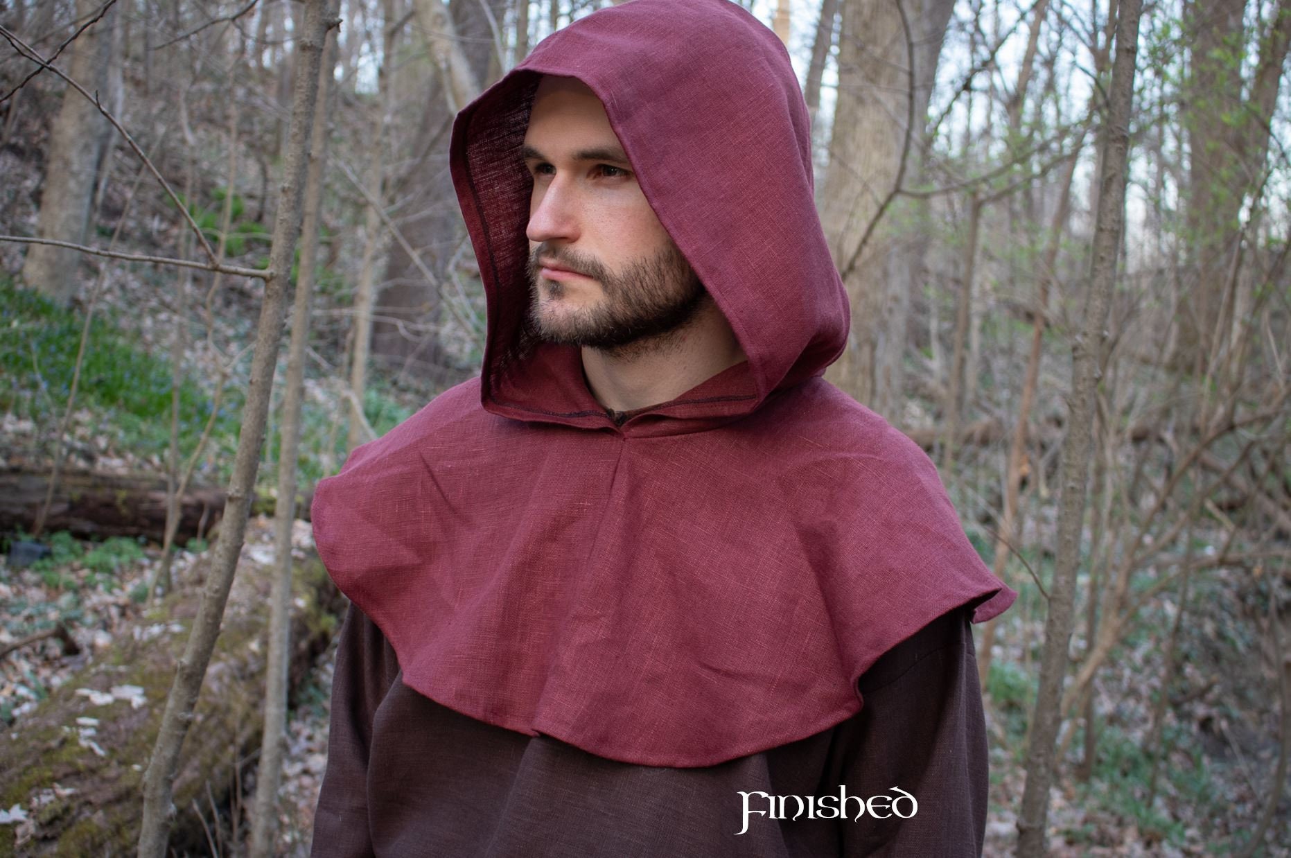 Medieval Linen Hood Capelet - Robin Hood, Renaissance, Archer Ranger ...