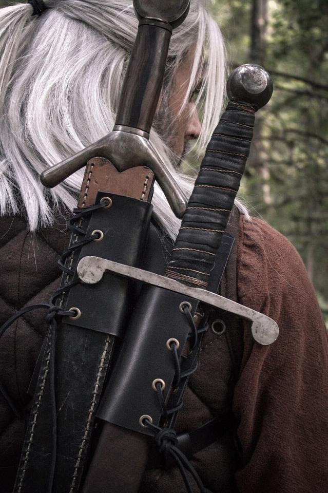 Back Sword Scabbard, Double Sword Strap, Leather Harness - Medieval ...