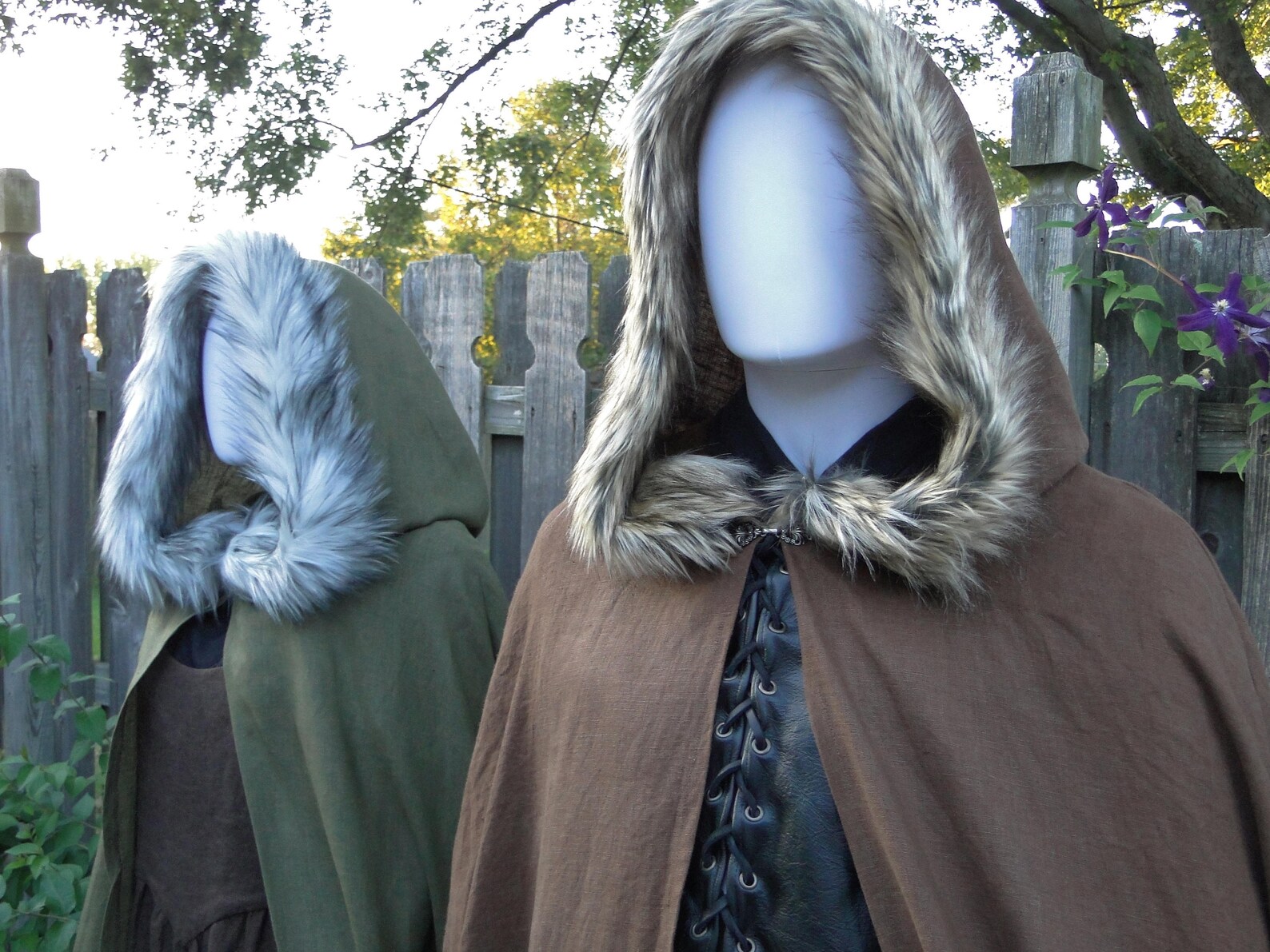 Medieval Fur Trimmed Cloak, Viking Cape, Hooded - /P/ (LB) - Etsy