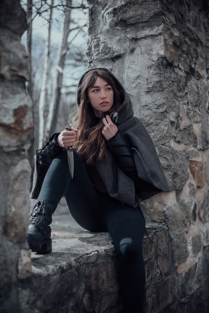 Hooded Wool Short Cape Alternative Fantasy Wear Cloak /P/ | Etsy