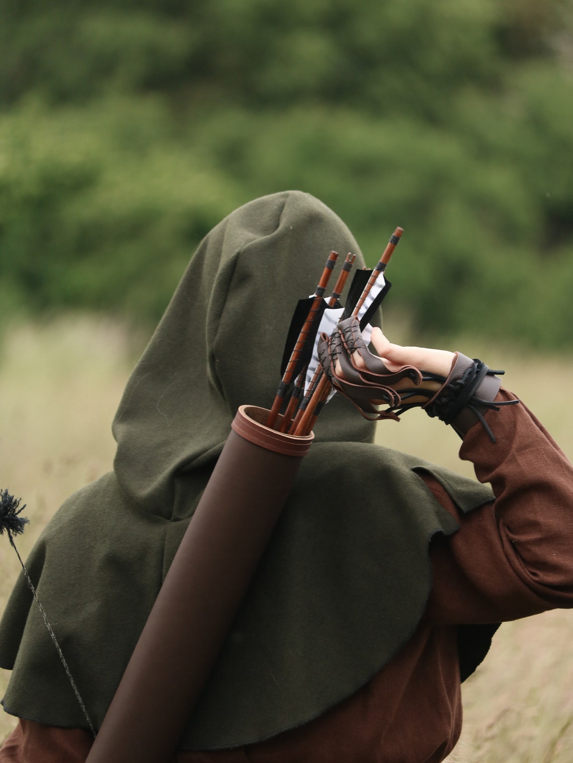 Wool Medieval Hood, Capelet With Quarter Slits, Renaissance, Archer ...