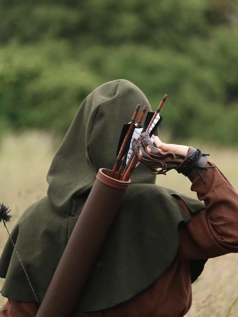 Wool Medieval Hood Capelet With Quarter Slits Renaissance - Etsy