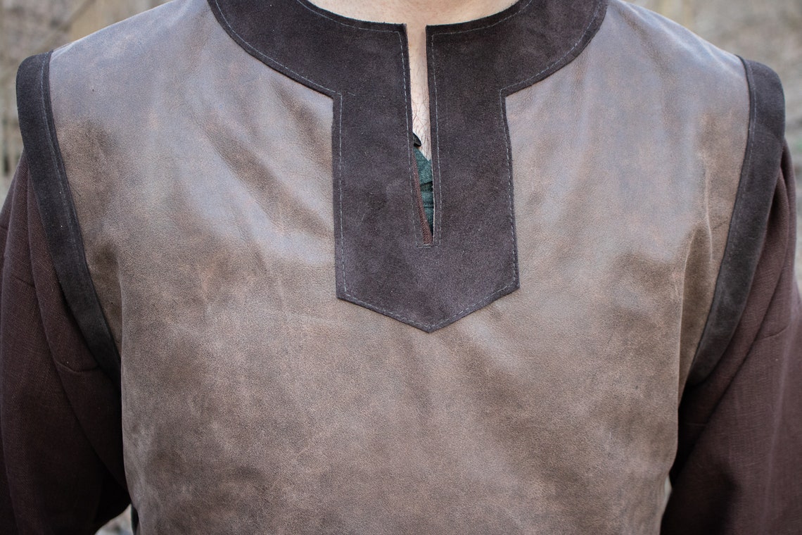 Viking Leather Tunic, Norse Dane Shirt, Men's Choose Your Size - /P ...