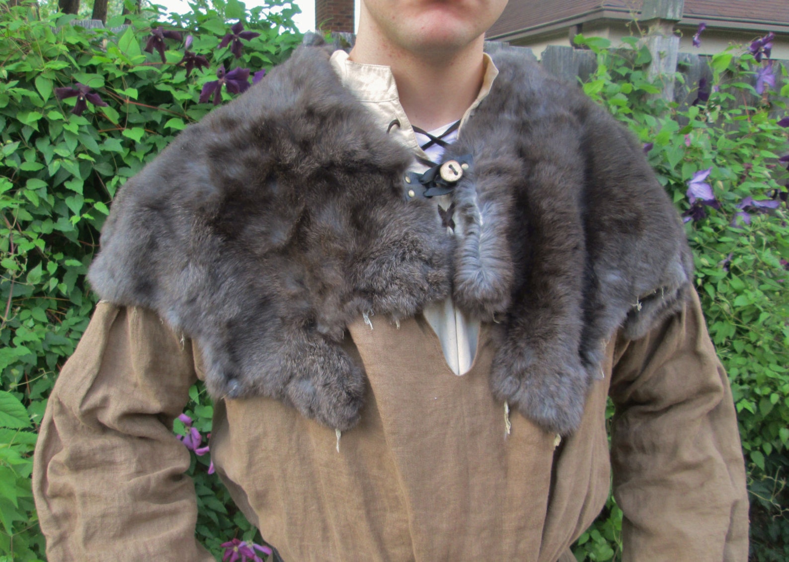 Viking Fur Capelet Medieval Barbarian Genuine Rabbit Fur | Etsy