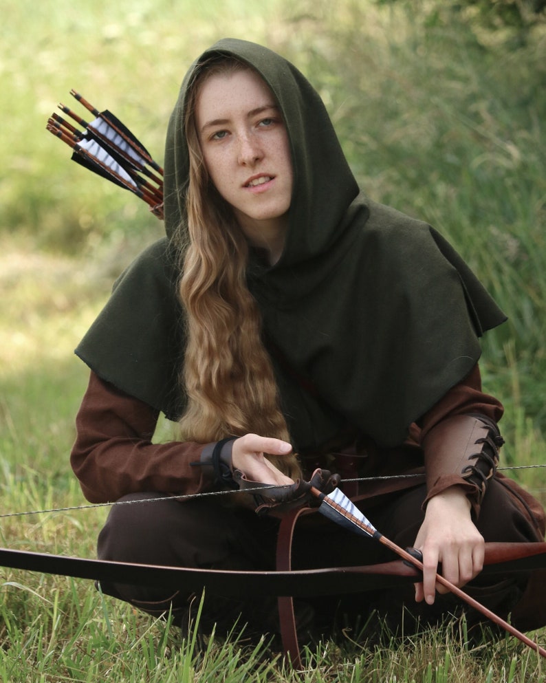 Wool Medieval Hood Capelet With Quarter Slits Renaissance - Etsy