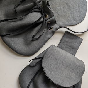 Medieval Belt Bag, Sporran Drawstring, Fantasy Renaissance Hip Pouch ...