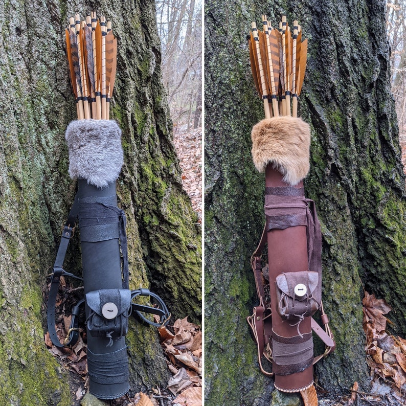 Leather Quiver, Archery Medieval, 3 Point Strap, DELUXE (AB) - Etsy