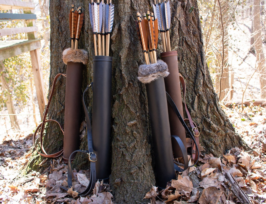 Archery Quiver, Traditional Back Arrow Quiver - Leather, Medieval ...