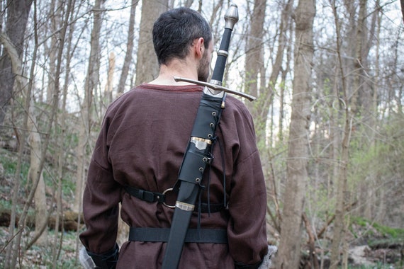 Leather Back Sword Strap Harness Scabbard Holder Medieval - Etsy