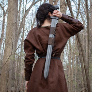 Leather Back Sword Strap, Harness Scabbard Holder - Medieval LARP ...