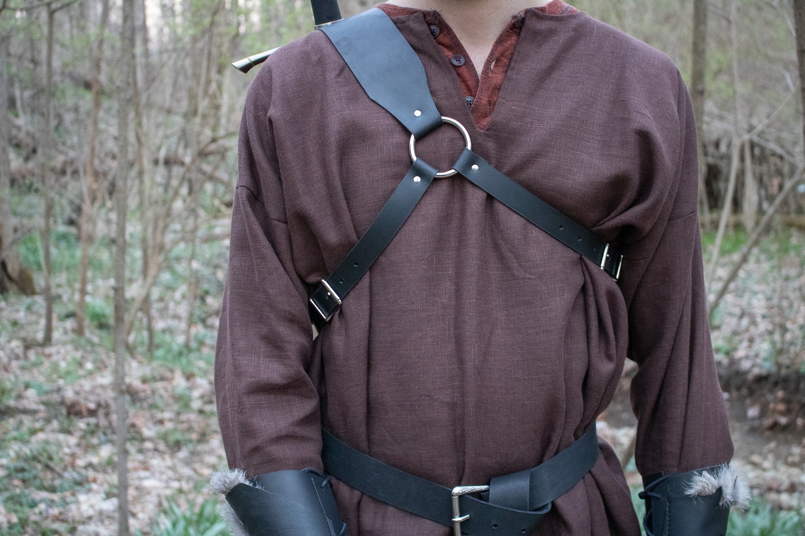 Leather Back Sword Strap, Harness Scabbard Holder Medieval LARP ...