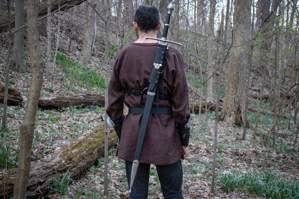 Leather Back Sword Strap Harness Scabbard Holder Medieval - Etsy