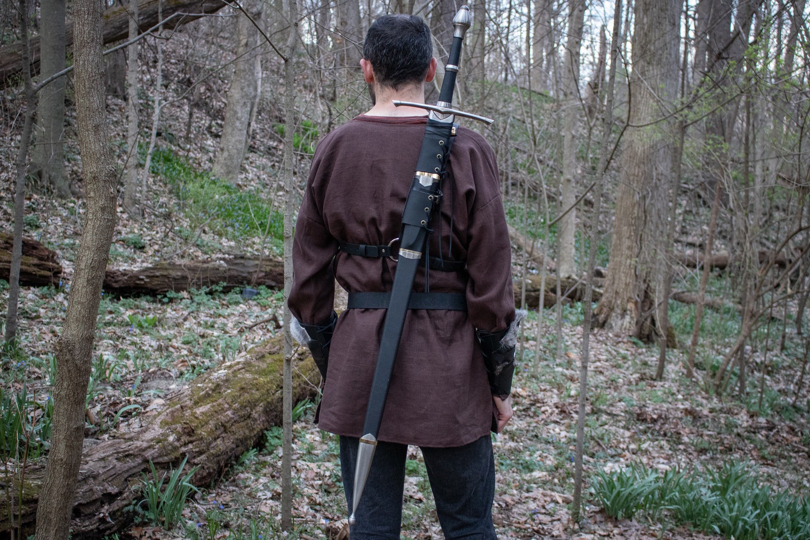 Leather Back Sword Strap, Harness Scabbard Holder Medieval LARP ...