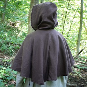 Hooded Linen Capelet, Celtic, Renaissance, Medieval Woodland Elf Elven ...