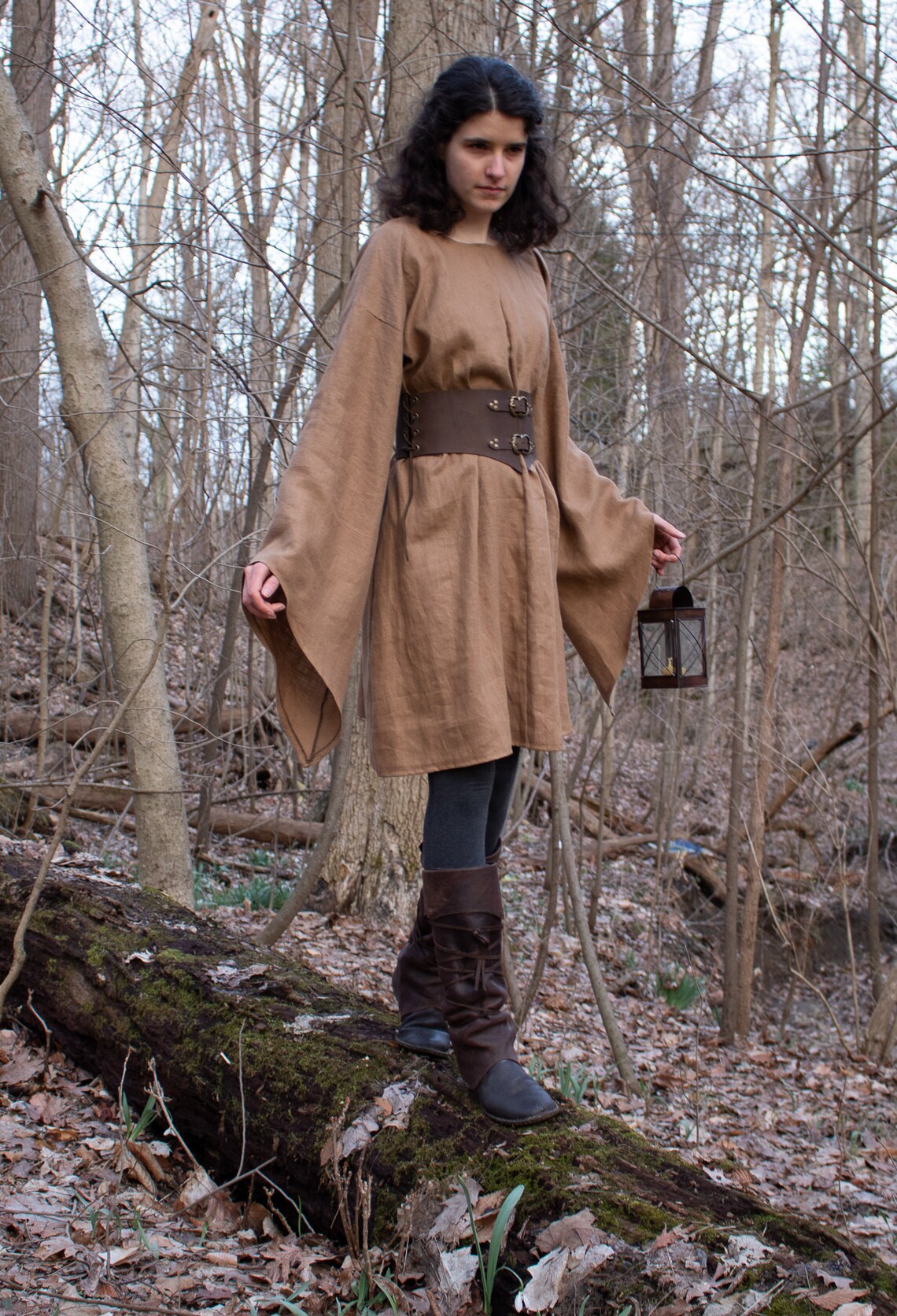 Elven Linen Tunic Bell Sleeve Top Woodland Elf Medieval - Etsy