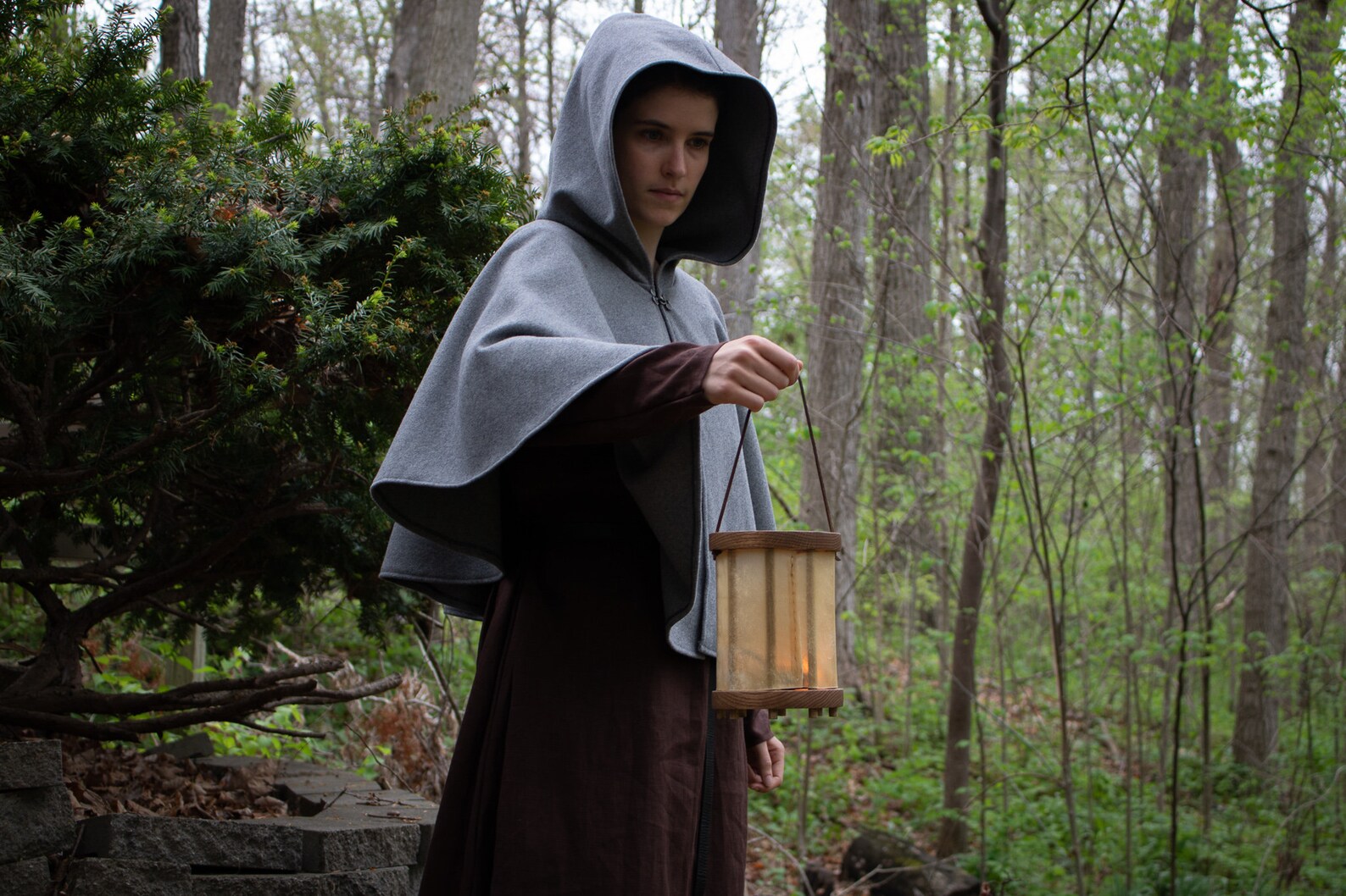 Hooded Wool Capelet, Medieval Renaissance Garb, Celtic Wedding, Elven ...