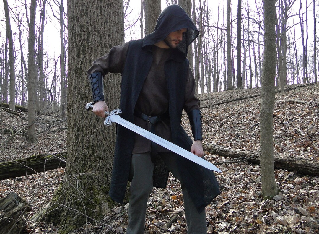 Hooded Ranger Surcoat, Medieval Assassin Vest - Adult Large One Size, 4 ...