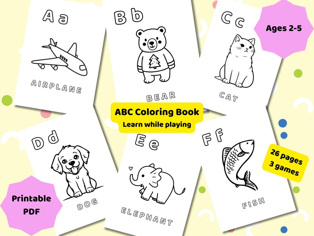 ABC Coloring Book for Toddlers, Alphabet Learning Workbook, Preschool ...
