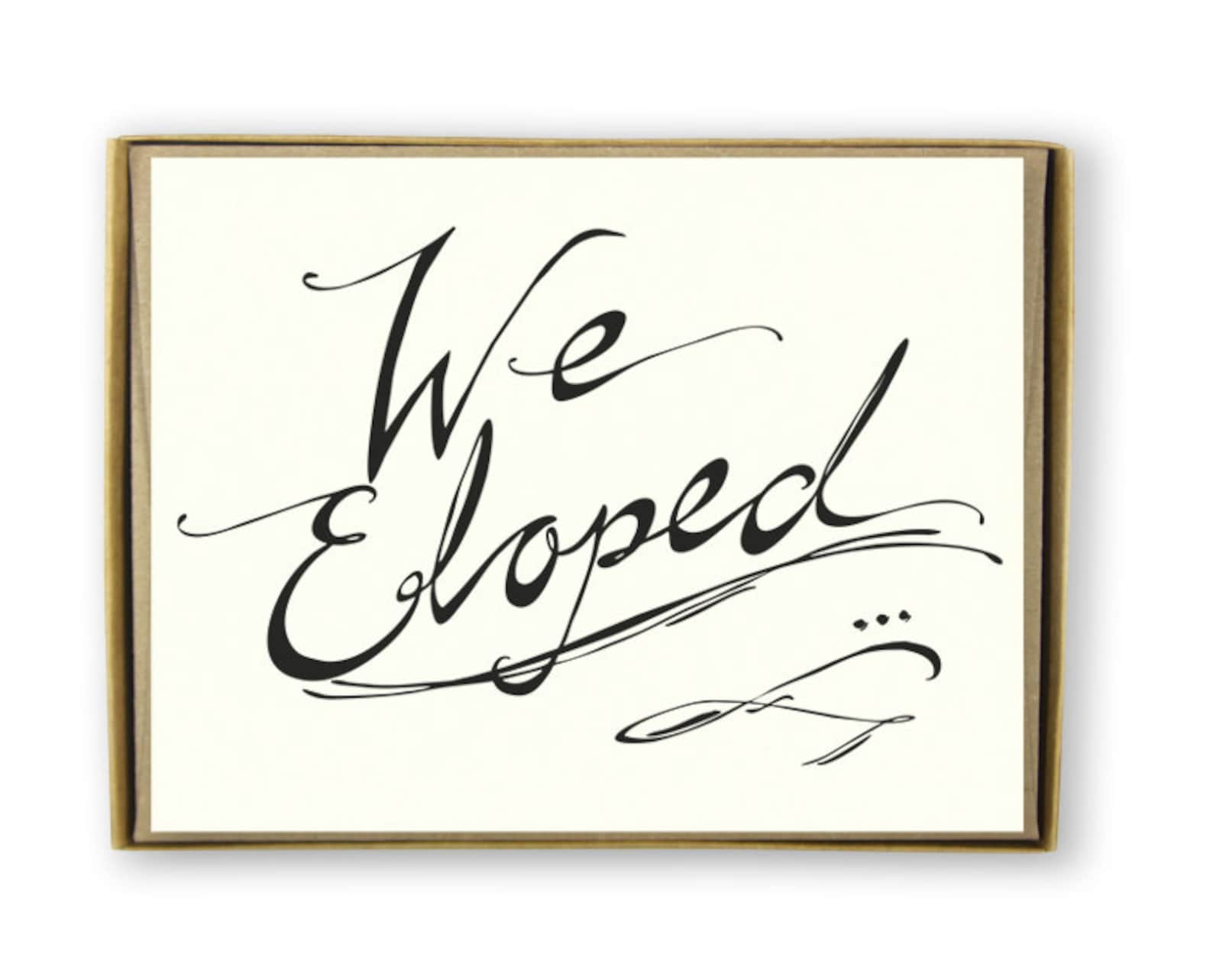 Cute We Eloped Cards, Classic Elopement Announcement, Black and White ...