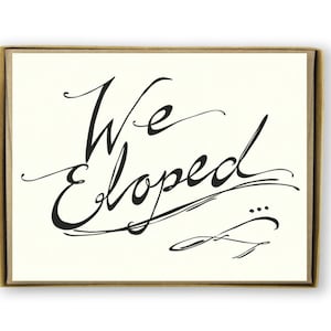 Cute We Eloped Cards, Classic Elopement Announcement, Black and White ...