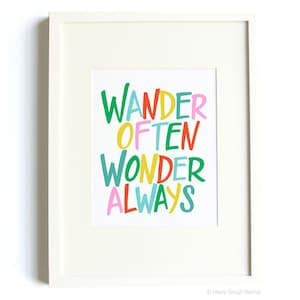 Wander Often Wonder Always® 8x10 Print - Travel Quote, Inspirational ...