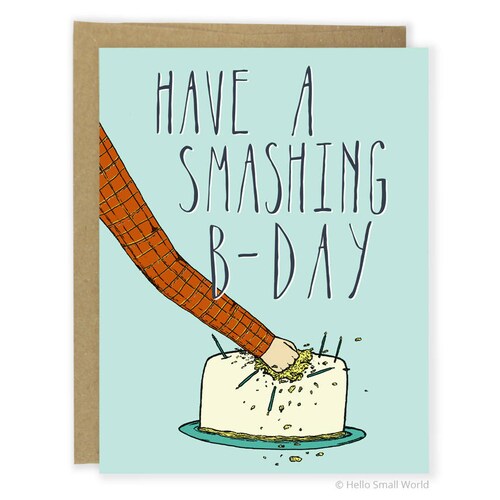 Funny Birthday Card Smashing Birthday Cheeky Birthday Card | Etsy
