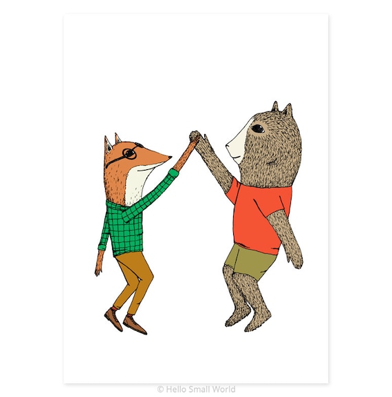 High Five Animals Cartoon