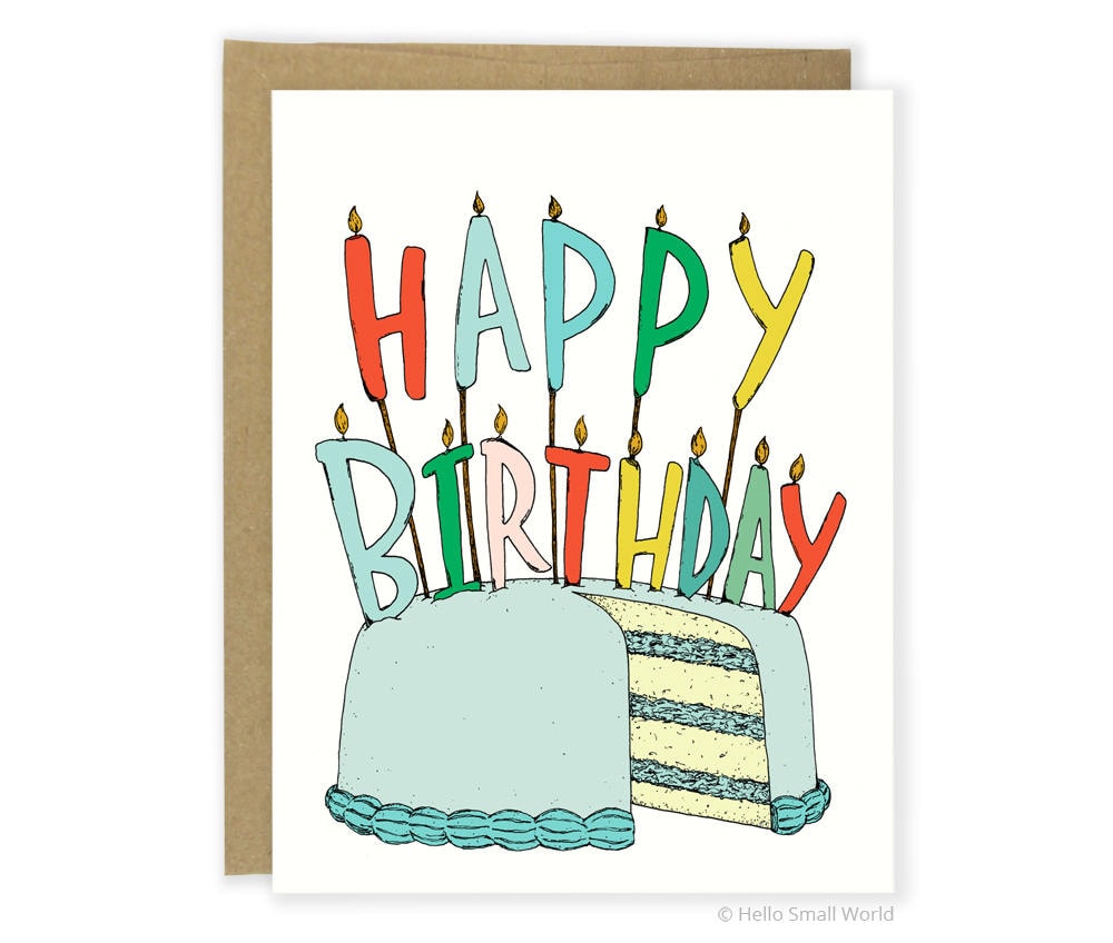Birthday Card - Happy Birthday Candles, Cute Birthday Card, Sweet ...