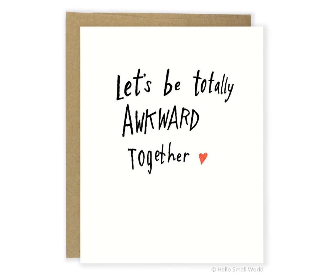 Awkward Love Card - Anniversary Card for Him - Funny Valentine Card ...