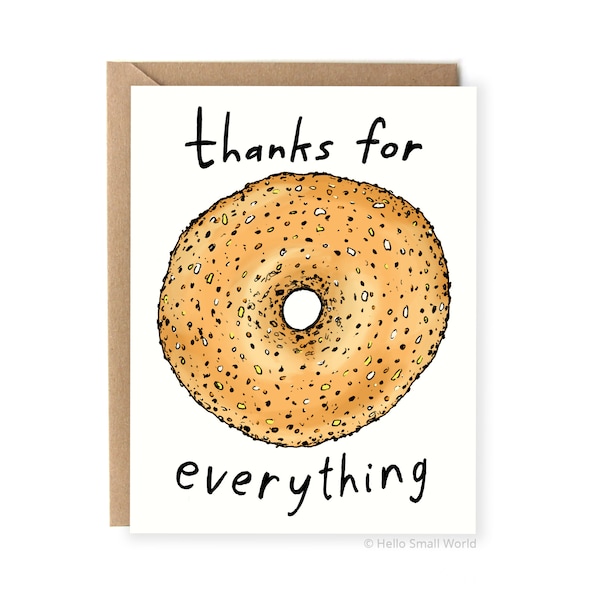 Bagel Thank You Cards - Etsy