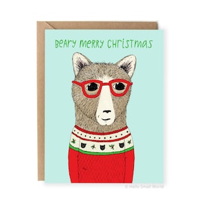 Christmas Card Boxed Set, Cute Animal Christmas Cards Set, Animal ...