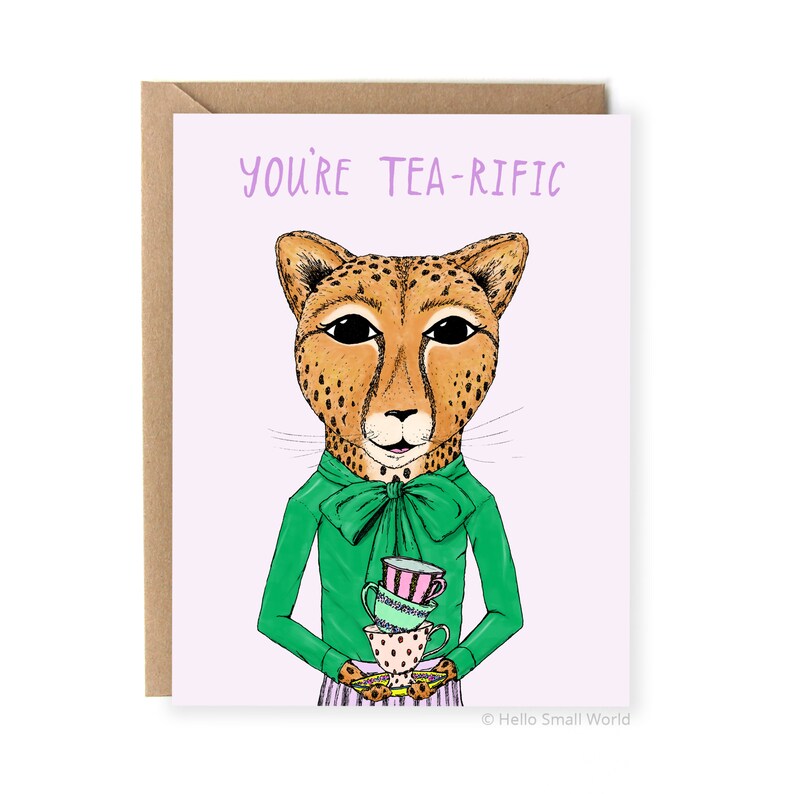 Funny Cards, Just Because, for Her, for Friend, Pun Card, Food Pun, Tea ...