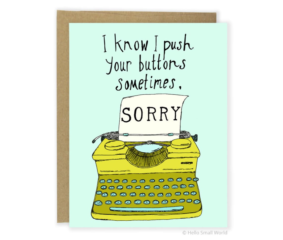 Funny Sorry Card Sorry Push Buttons Funny Apology Card | Etsy