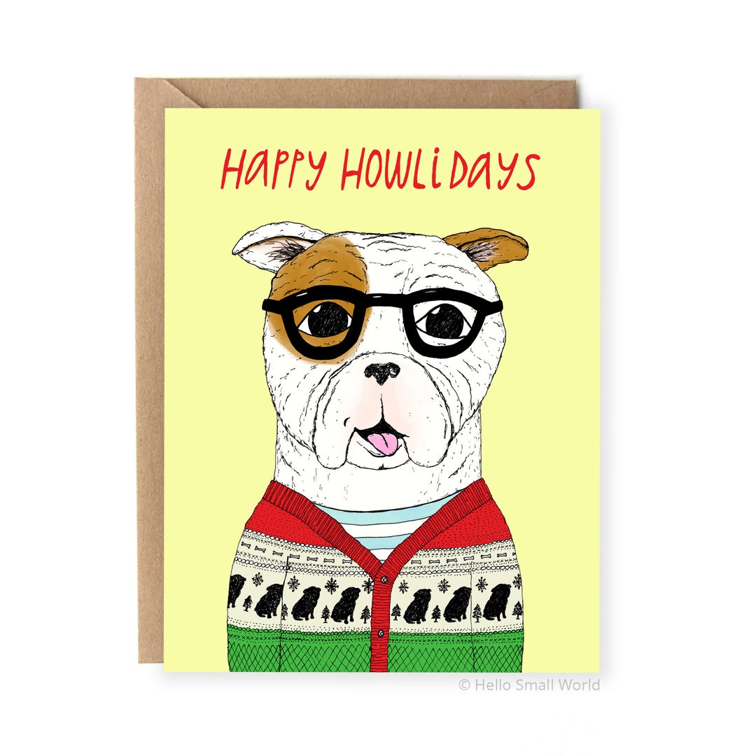Dog Christmas Card, Cute Holiday Card, Pun, Animal, for Family, Friends ...