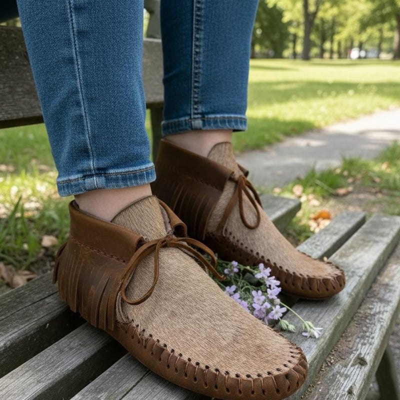 Handmade Moccasins Bison - Etsy