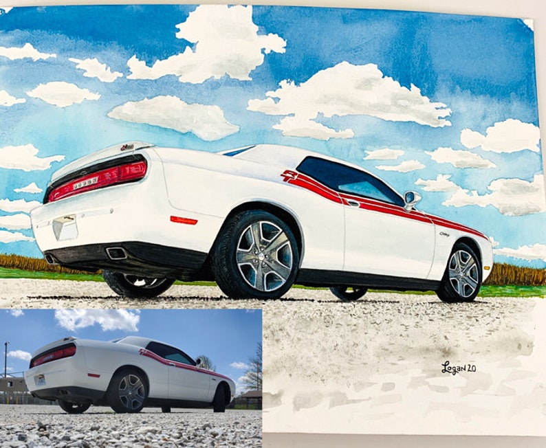 Gift for CHALLENGER Lovers / Custom Car Painting / First Car - Etsy