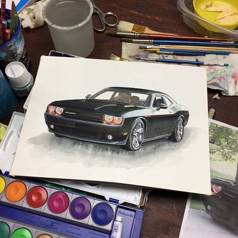 Gift for CHALLENGER Lovers / Custom Car Painting / First Car - Etsy